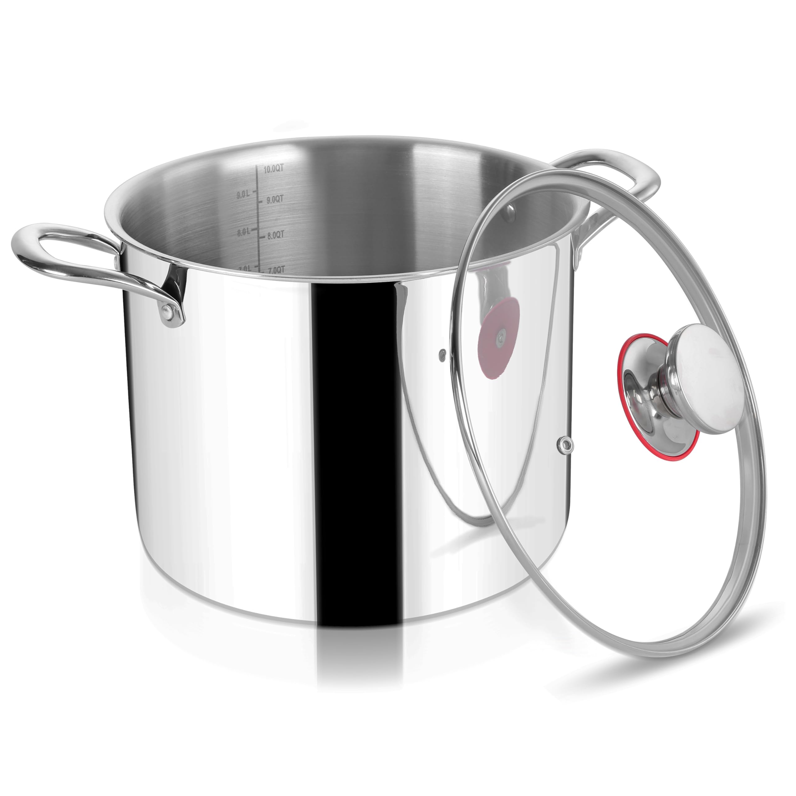 Amazon.com: Herogo 10 Quart Stock Pot, 18/10 Stainless Steel Large ...