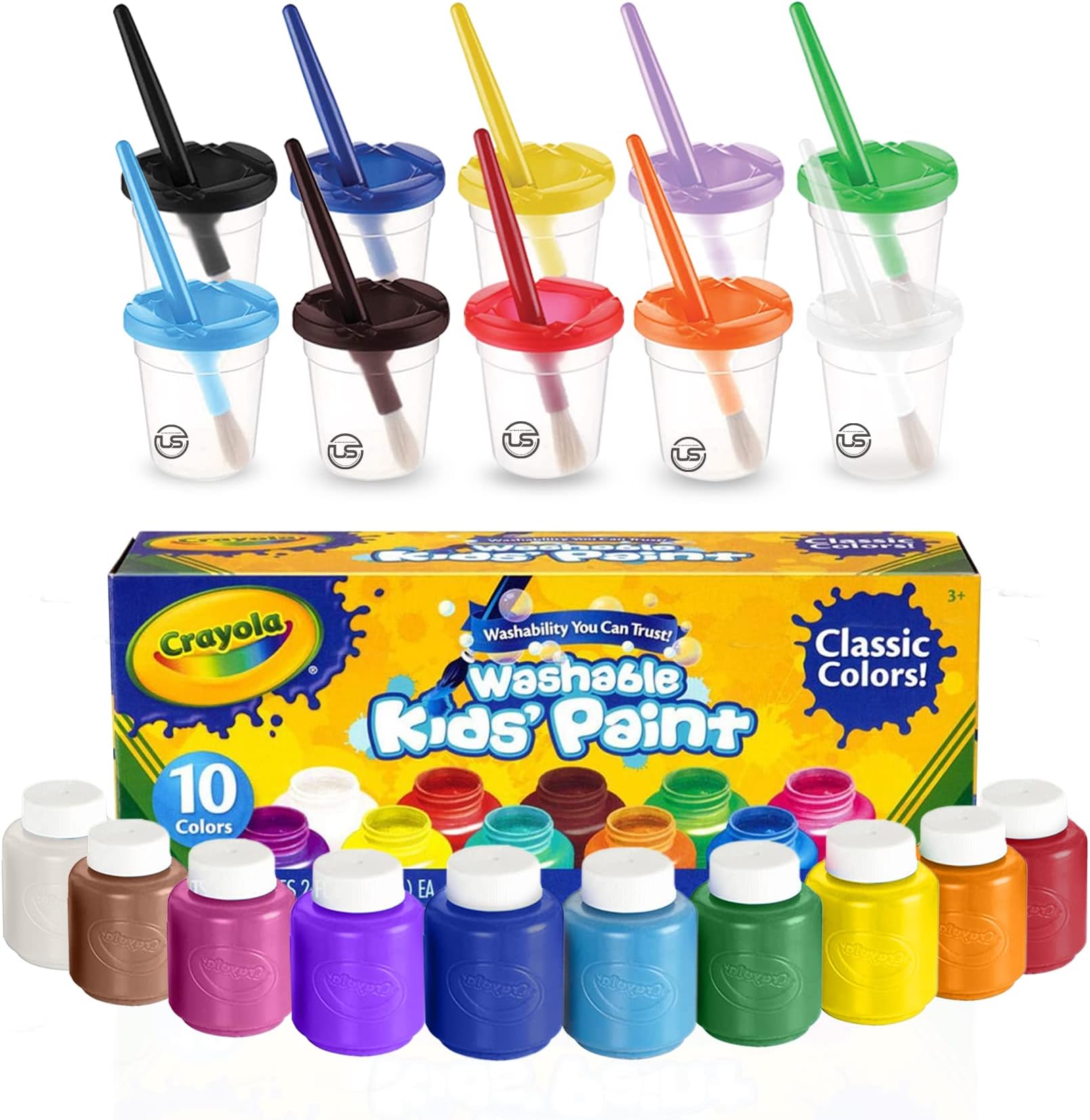 Amazon.com: Crayola Washable Kids Set Activity Paint, Multi 10 per ...