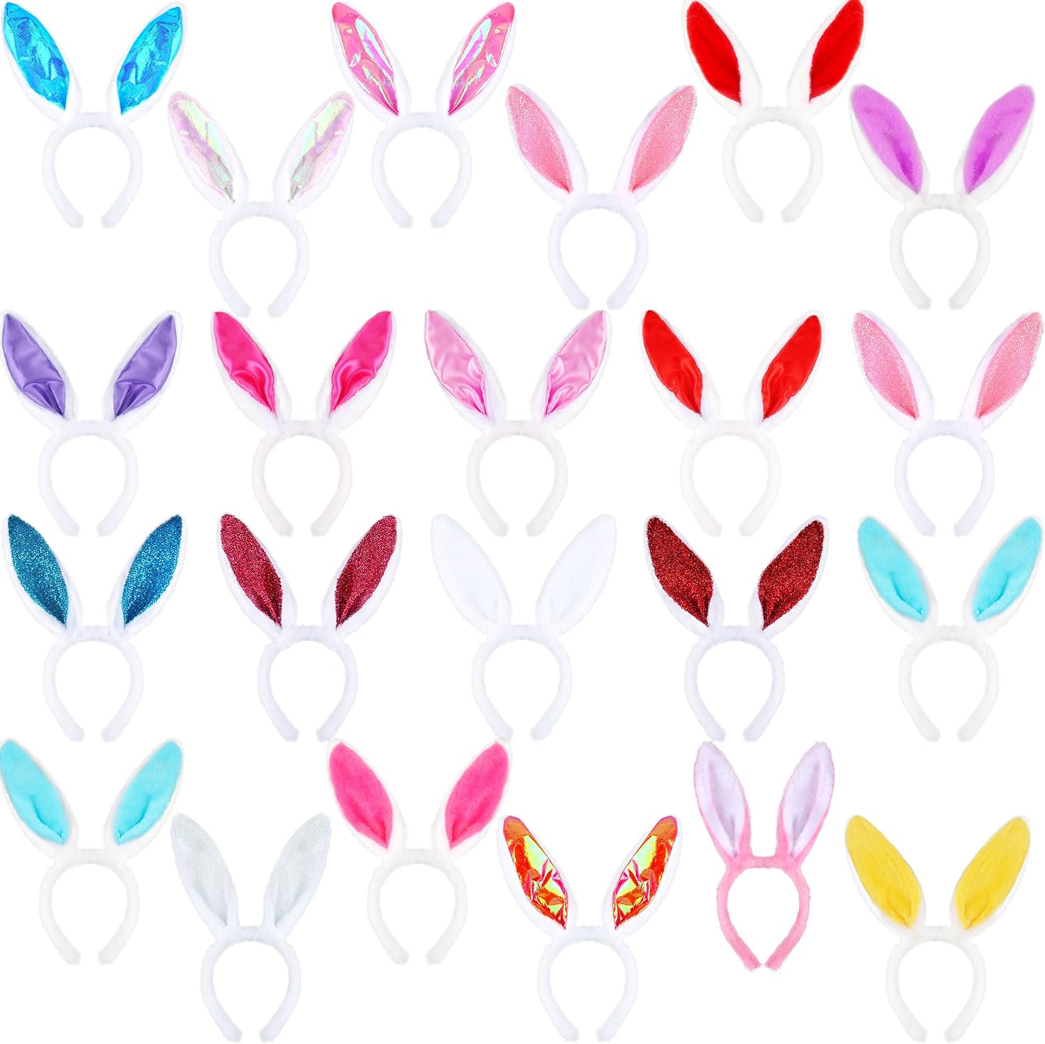 Amazon.com: Swakuta 22 Pack Easter Bunny Ears Headband Plush Satin ...