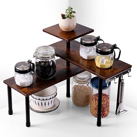 Amazon.com: ZHWS Kitchen Countertop Organizer Corner Shelf - 3 Tier ...