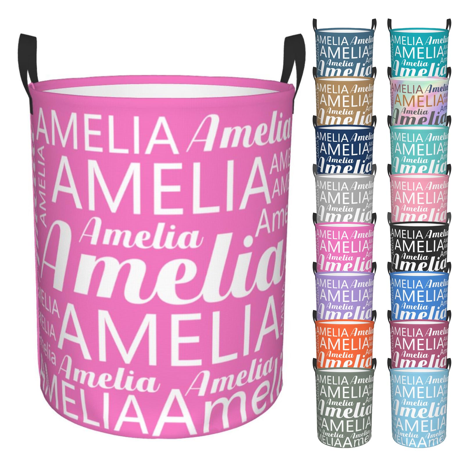 Amazon.com: Personalized Laundry Basket Custom Name Laundry Hamper ...