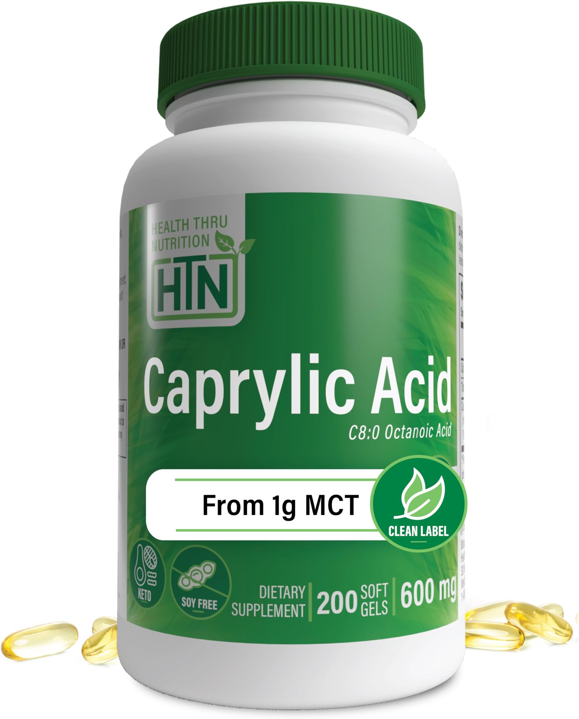Amazon.com: NOW Caprylic Acid 600mg, 100 Softgels : Health & Household