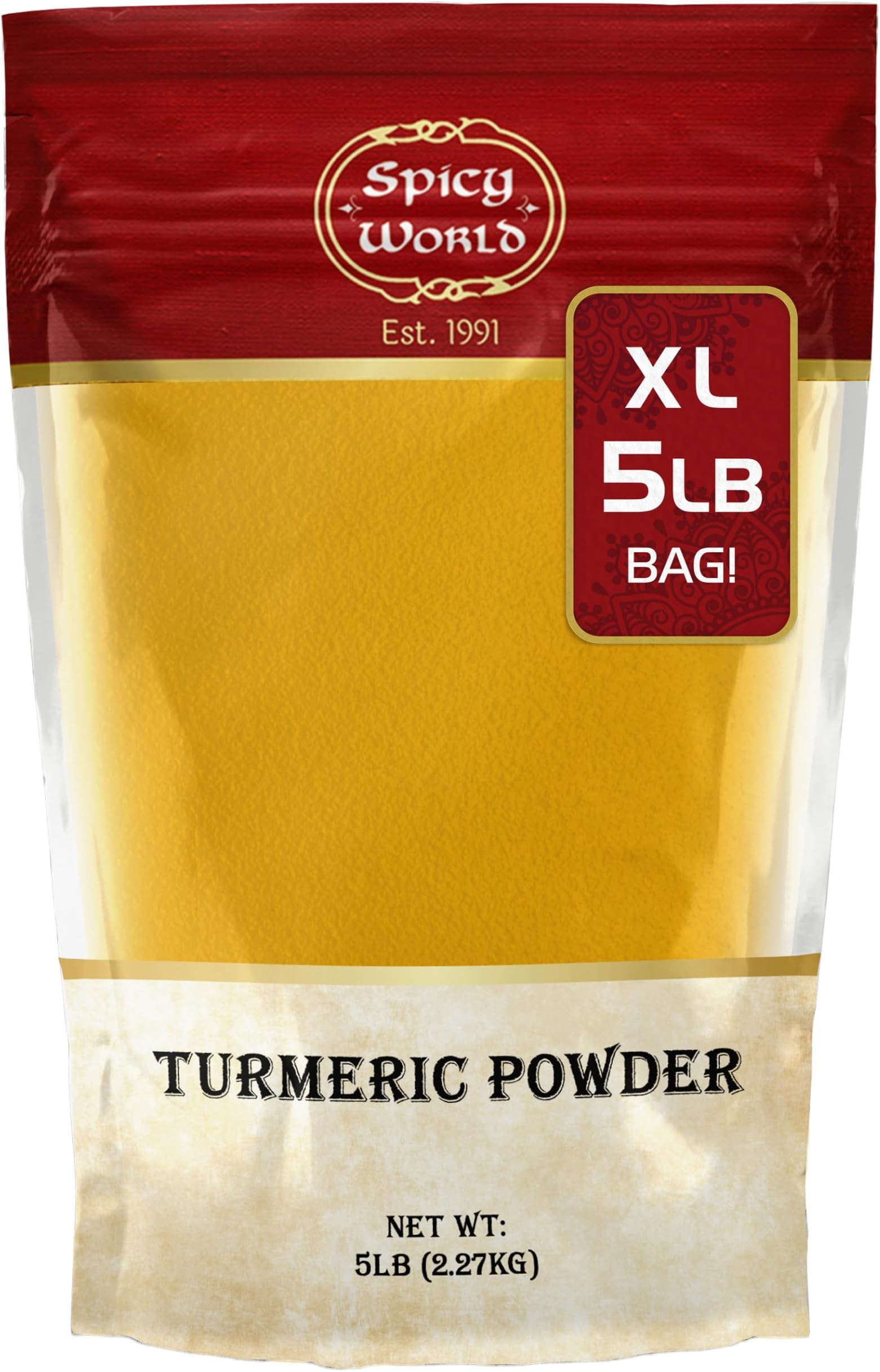 Amazon.com: Spicy World Turmeric Powder 5 Pound Bulk Bag - Indian ...