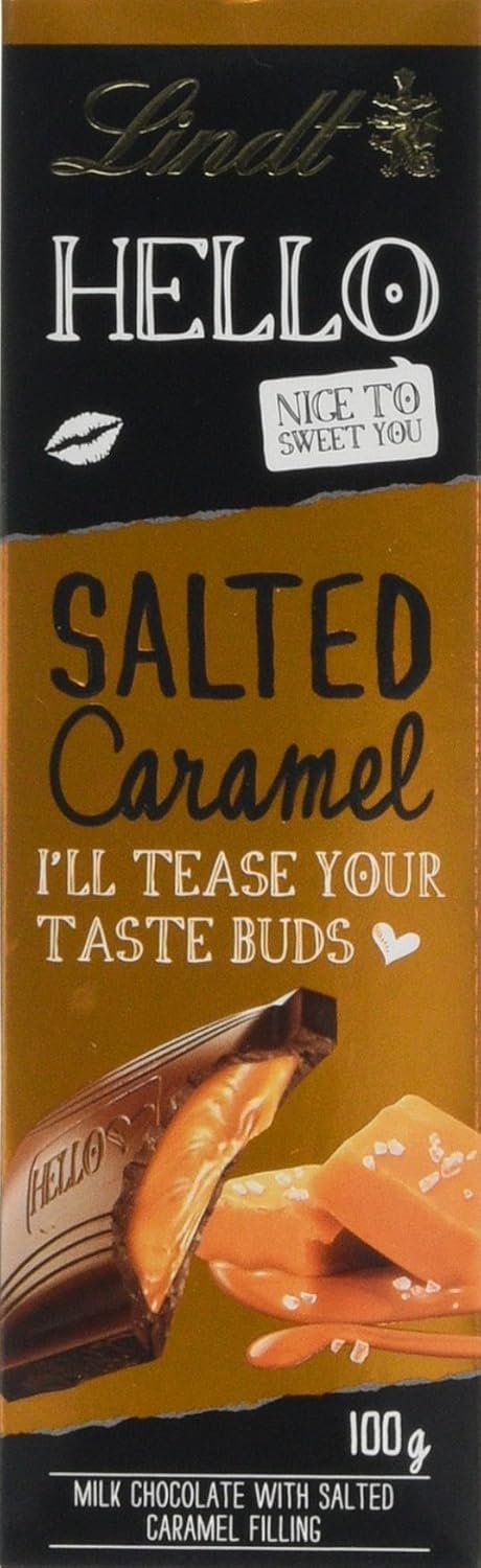 Lindt - Hello My Name Is - Salted Caramel - 100g : Amazon.co.uk: Grocery