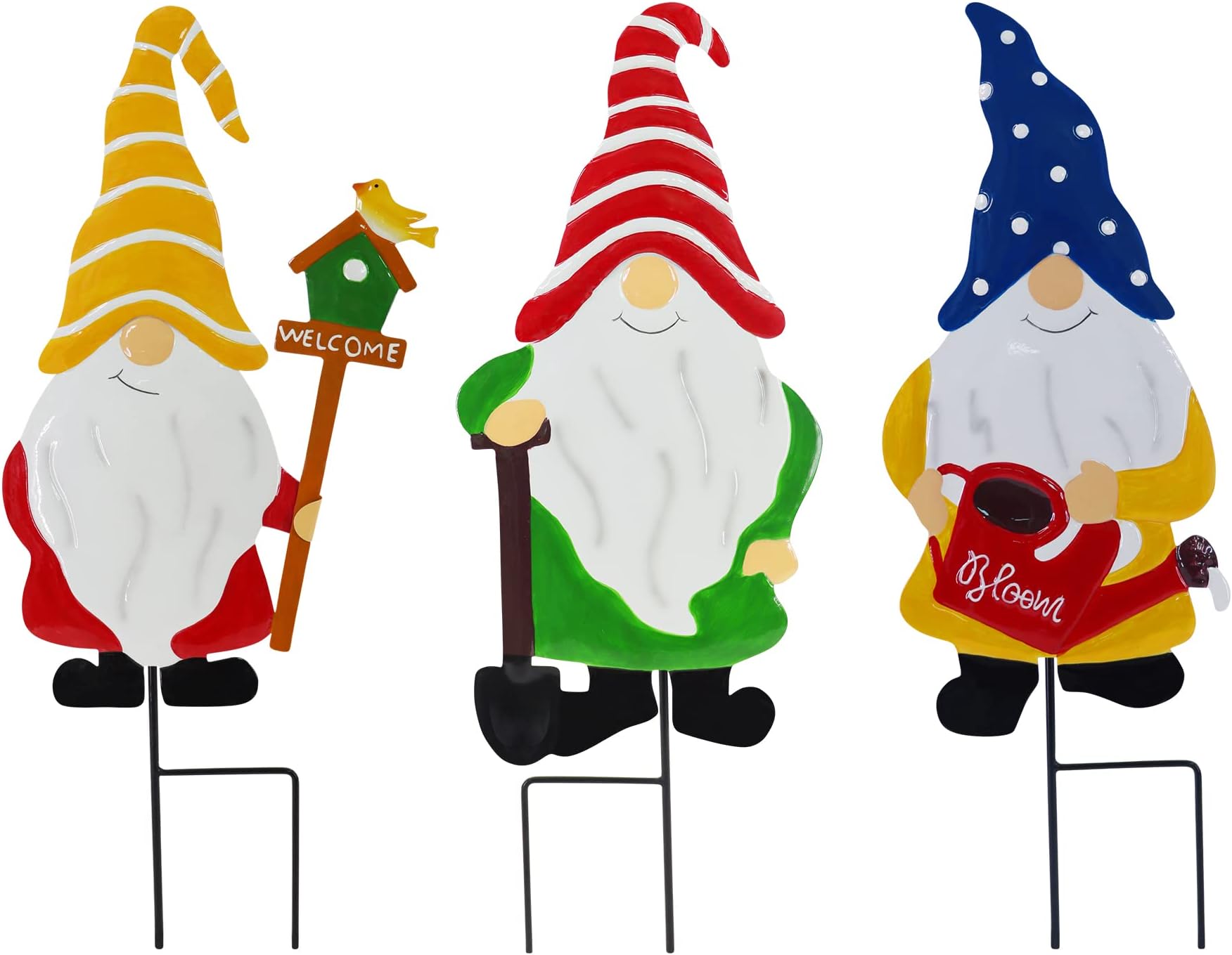 Amazon.com : Umigy 3 Pcs Spring Yard Sign Gnome Outdoor Sign with ...
