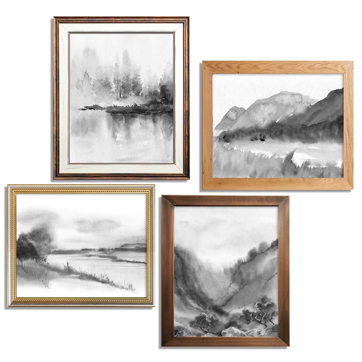 Amazon.com: SPRWIND Wall Art Print, Set of 4 Posters Black and White ...