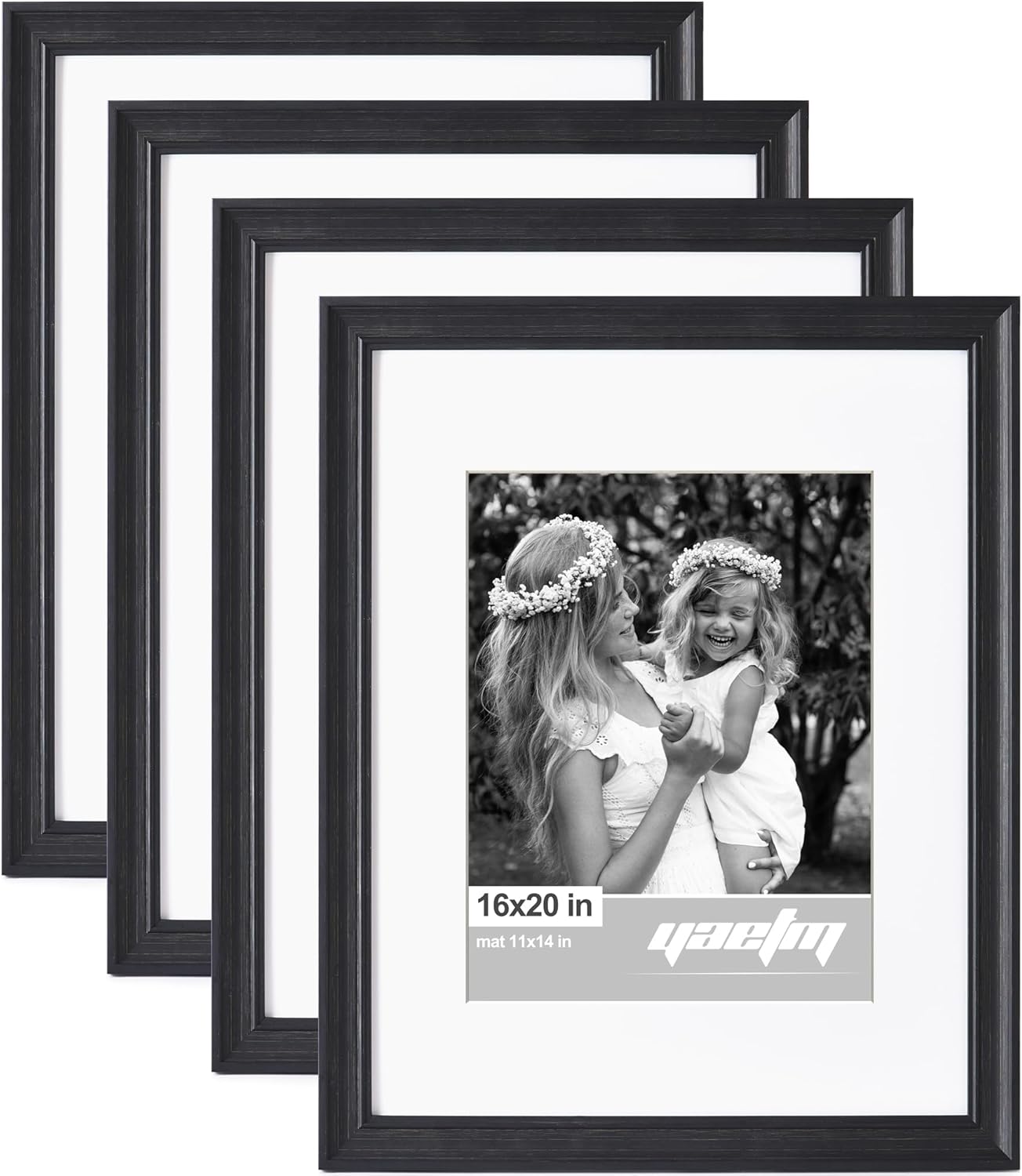 Amazon.com - Yaetm 16x20 Picture Frame Matted to 11x14 Set of 4, 1.4 ...