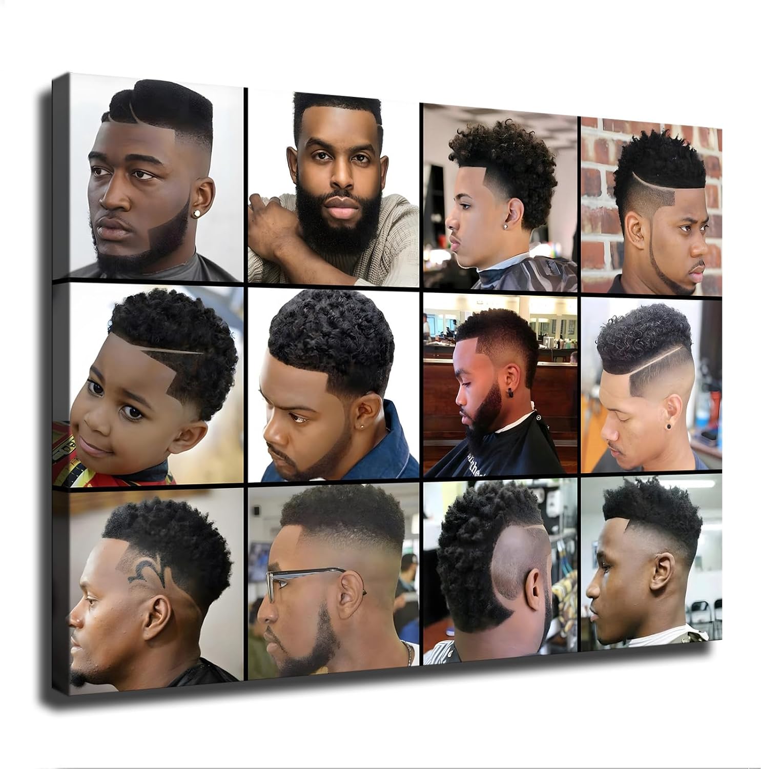 Amazon.com: Barber Shop Men's Hairstyles Chart Poster Picture HD ...