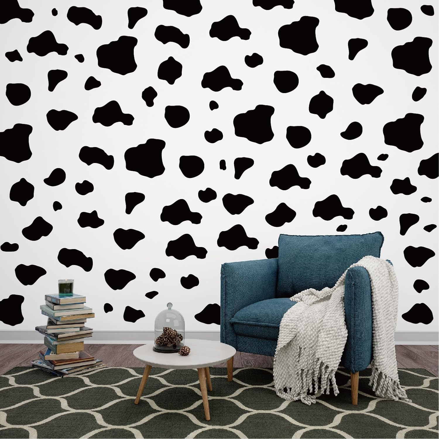 Amazon.com: 10 Sheets Cow Print Stickers Big Cow Black Vinyl Adhesive ...