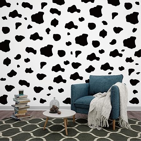 Amazon.com: 10 Sheets Cow Print Stickers Big Cow Black Vinyl Adhesive ...