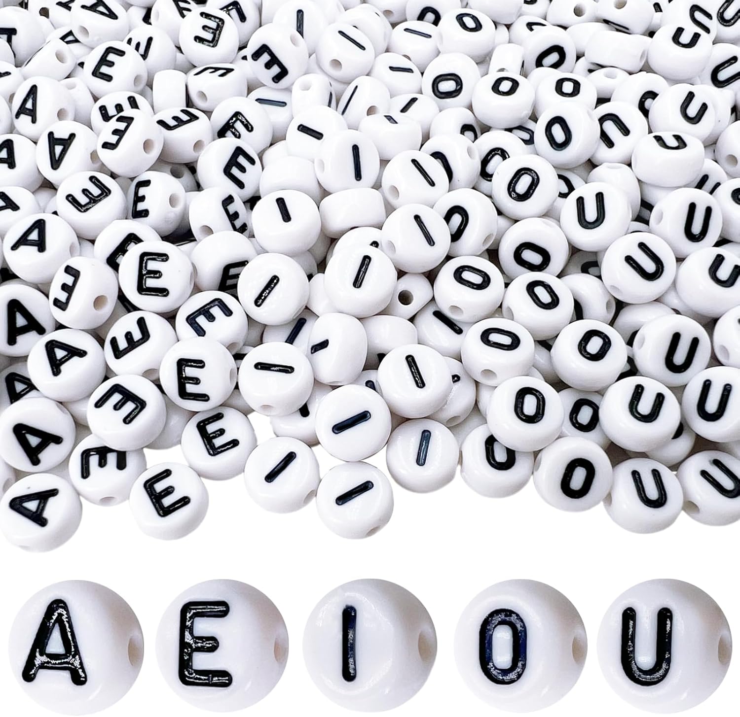 Amazon.com: MIIIM 1000pcs Vowel Pony Letter Beads for Keychains Making ...