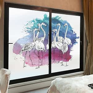 Amazon.com: Pink Blue Window Privacy Film Decorative Static Clings Sun ...