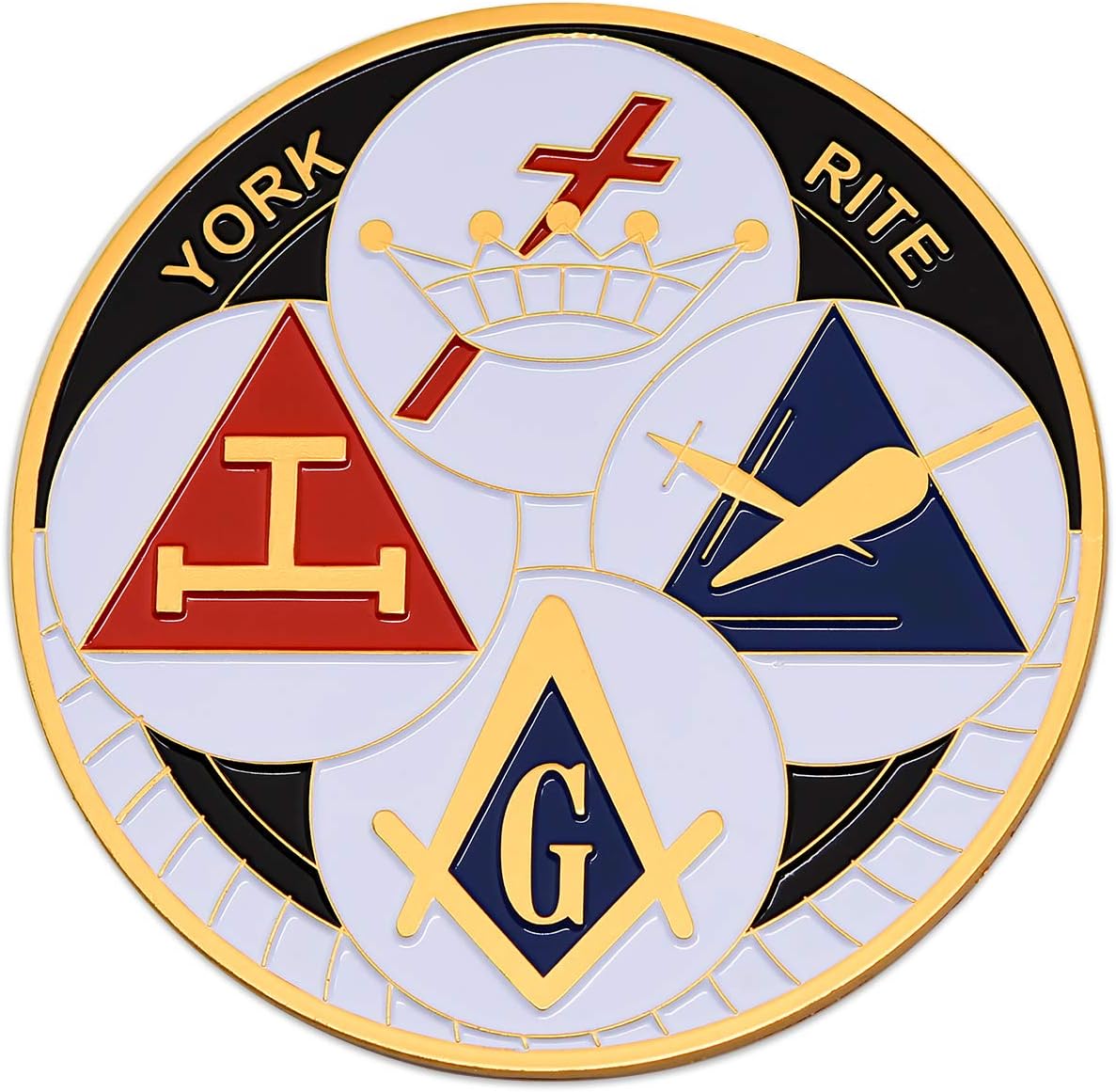 Amazon.com: York Rite Keystone Round Masonic Auto Emblem - [Black ...