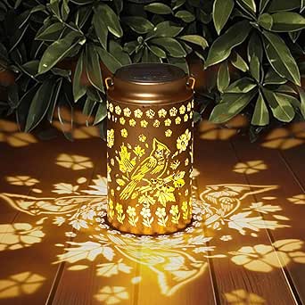 Amazon.com: Cardinal Solar Lanterns Outdoor Waterproof, Metal Hanging ...
