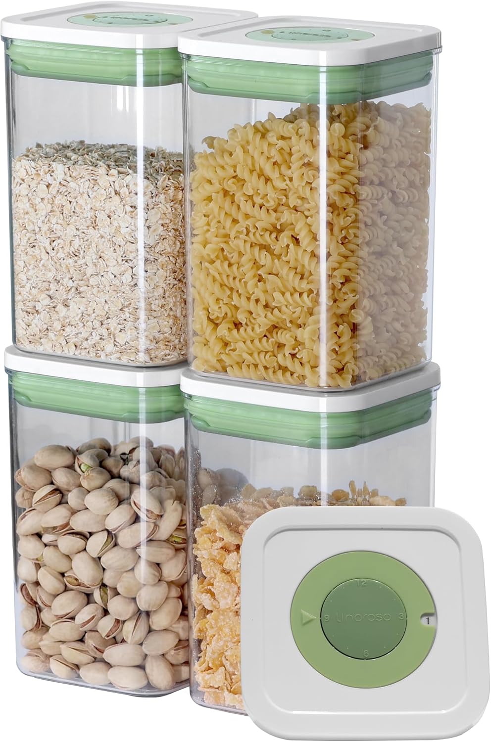 Amazon.com: linoroso Pop Airtight Food Storage Containers with Time ...
