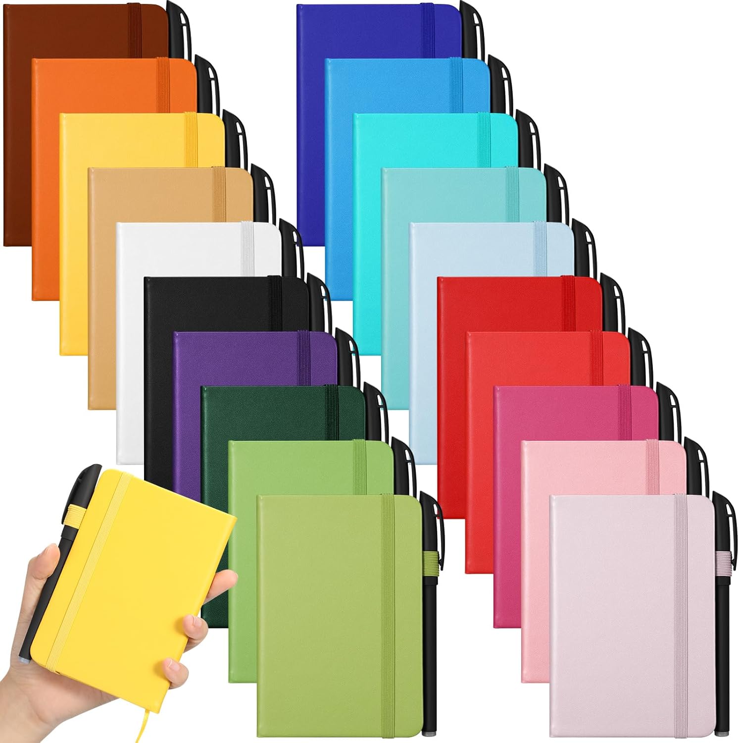 Amazon.com : Qeeenar 40 Pcs Mini Pocket Notebook Journals with 40 Black ...