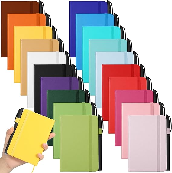 Amazon.com : Qeeenar 40 Pcs Mini Pocket Notebook Journals with 40 Black ...