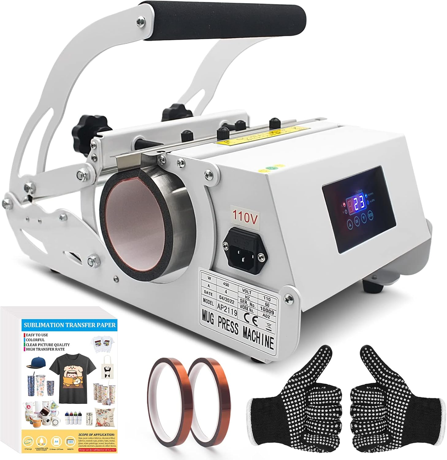 Amazon.com: 110V Tumbler Heat Press Machine, Mug Heat Press Machine ...