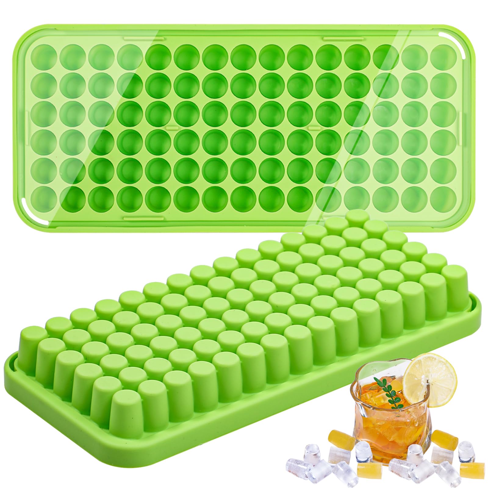 Amazon.com: Webake Silicone Ice Cube Tray with Lid Small Ice Nugget ...