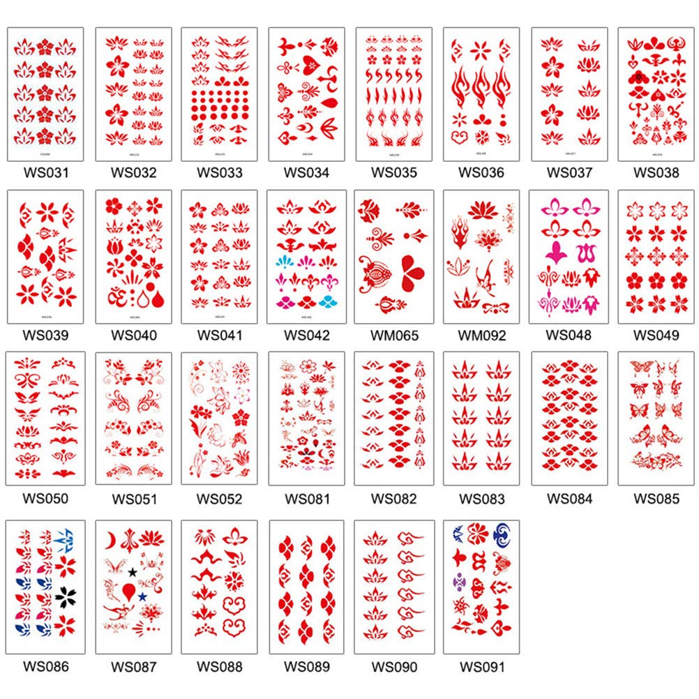 Amazon.com : Lurrose Temporary Forehead Tattoo Stickers Chinese Style ...