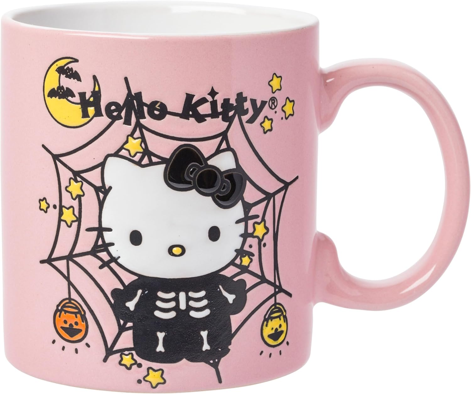 Amazon.com: Silver Buffalo Sanrio Hello Kitty Halloween Skeleton Web ...