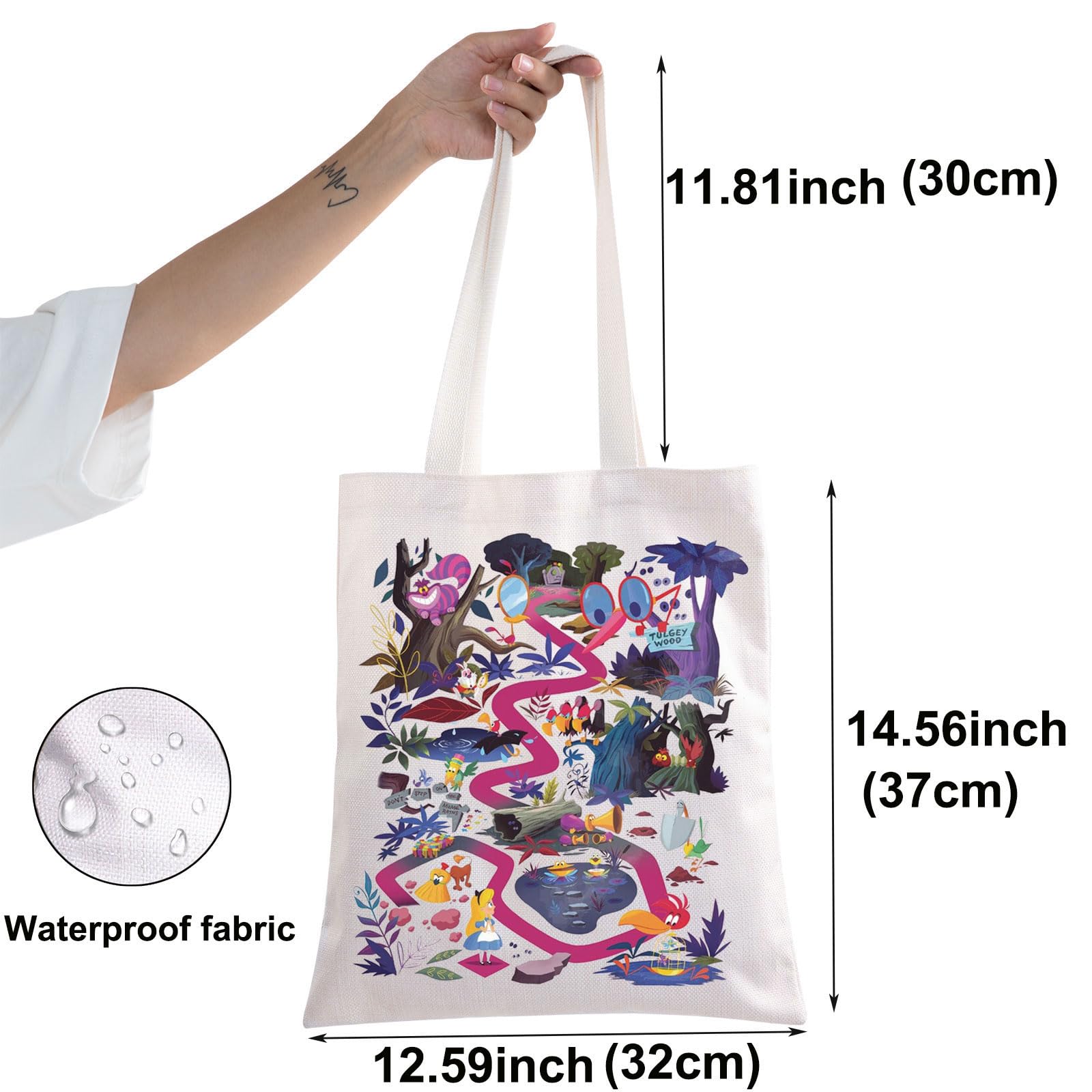 Snapklik.com : BWWKTOP Fairy Tales Alice Tote Bag Cheshire Cat Fans ...