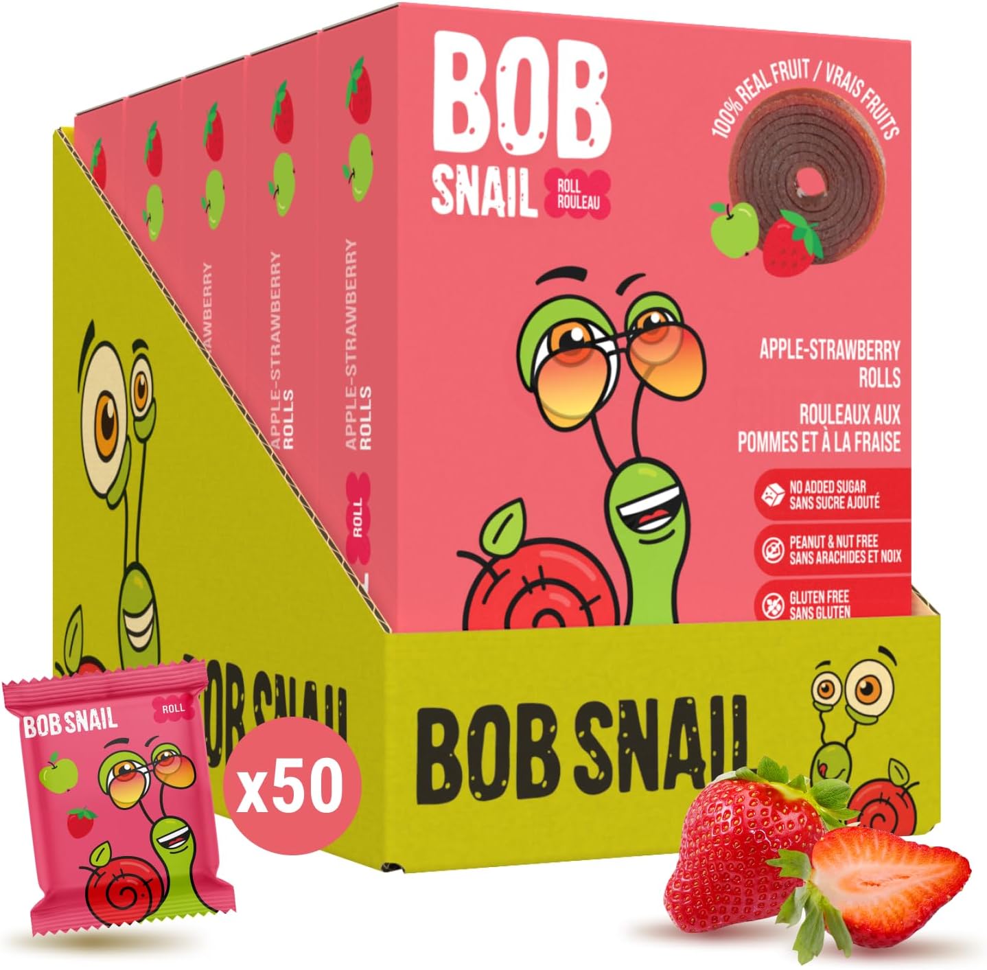Bob Snail Healthy Snacks Family Pack - Gluten free Fruit Rolls with ...