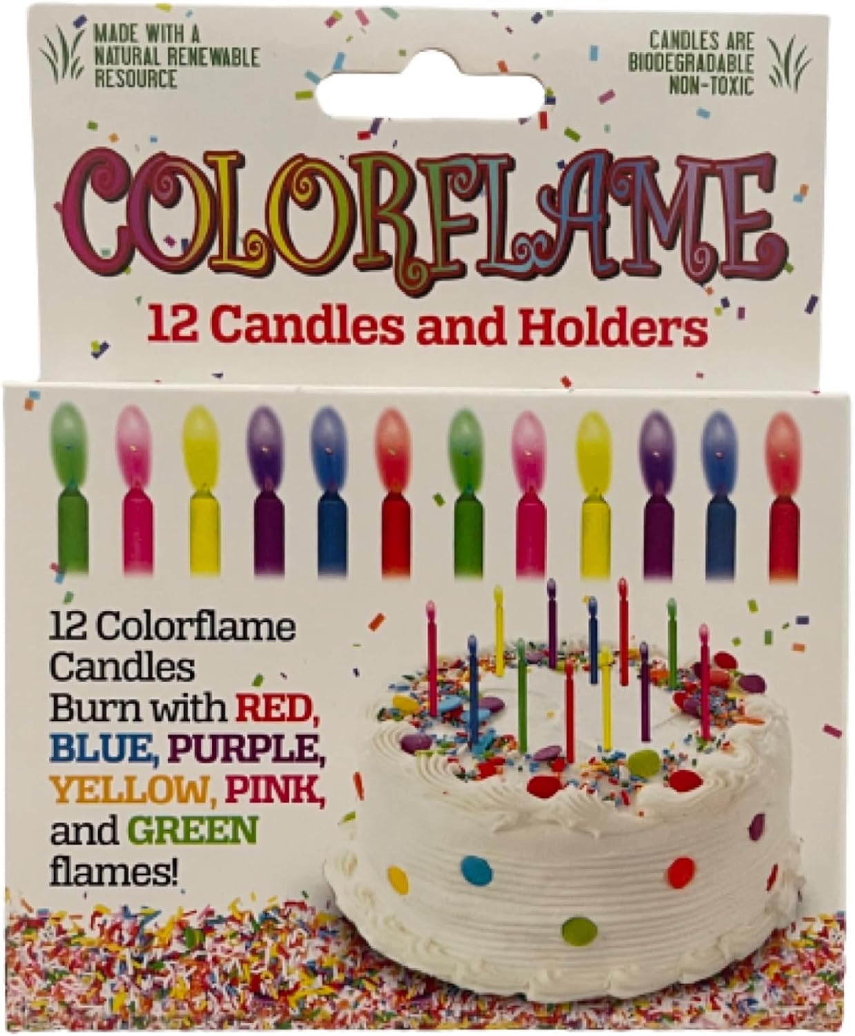 Amazon.com: Colorflame Birthday Candles with Colored Flames 12 Candles ...