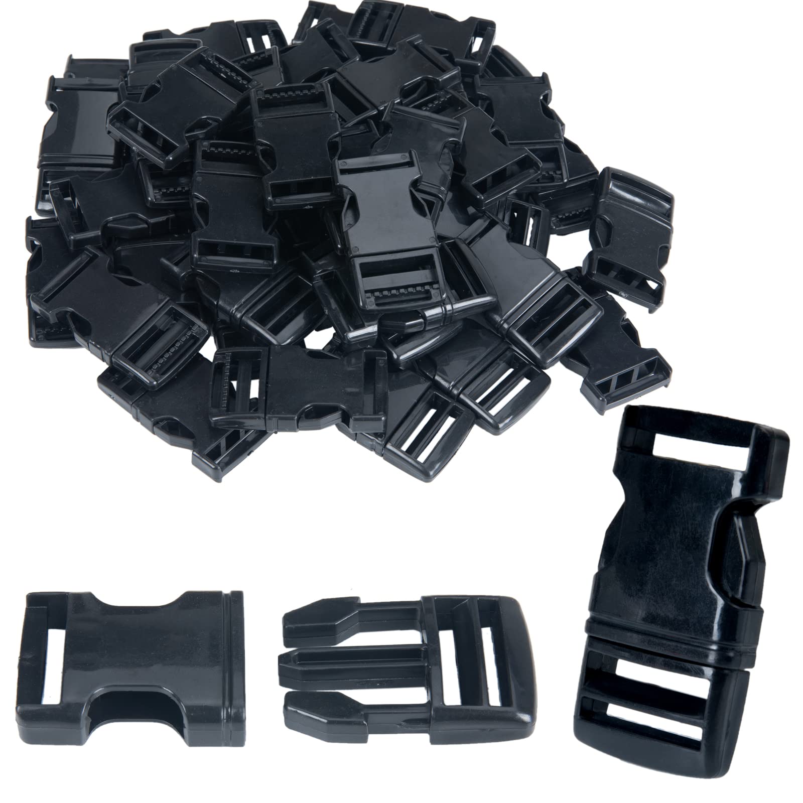 Snapklik.com : 1 Inch Plastic Buckles For Straps 40pcs Quick Side ...