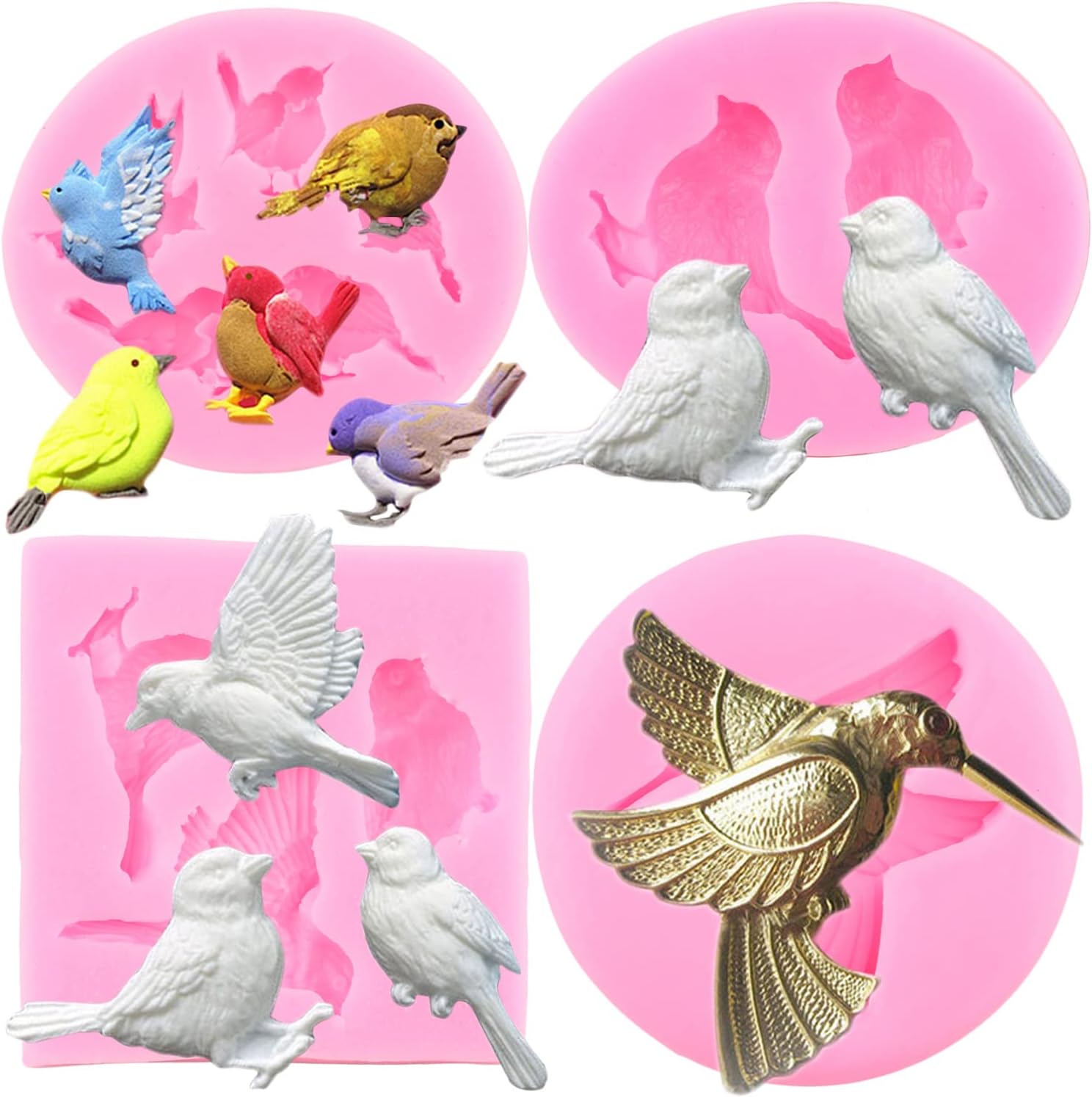 Amazon.com: Sijiangmold Bird Silicone Molds Sparrow Fondant Mold Lovely ...