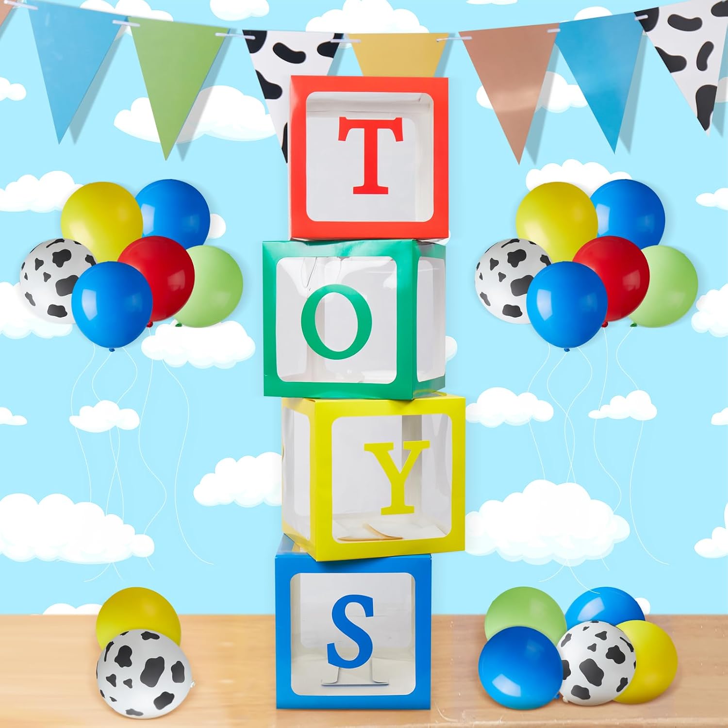 Amazon.com: Gemscream 16 Pcs Toy Themed Party Decorations 4 Transparent ...