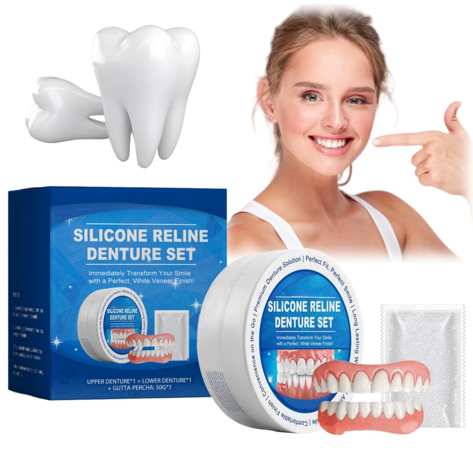 Silicone Reline Denture Set,Denture Silicone Reline Kit,Soft Denture ...
