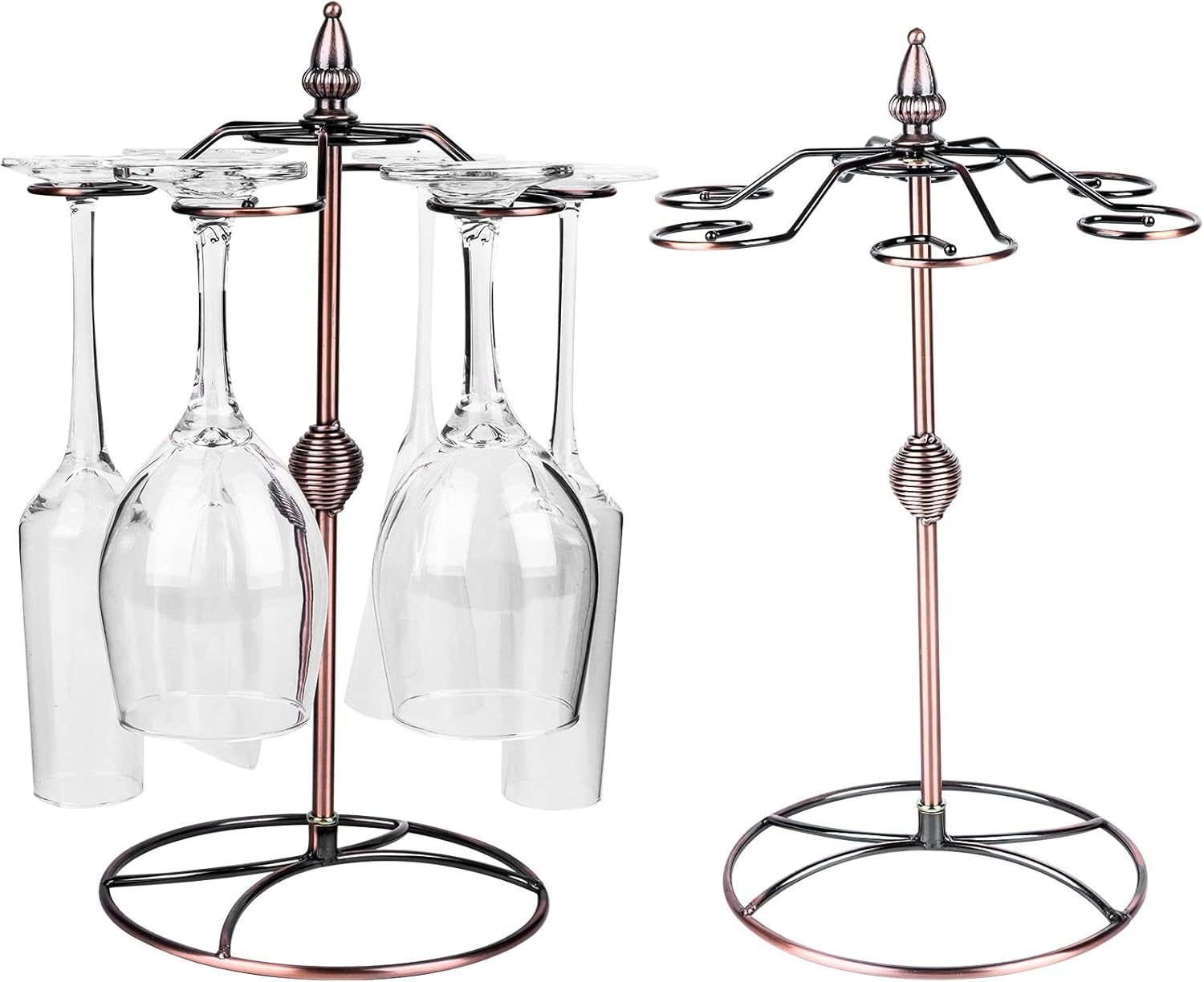 Amazon.com: 2 Pack Countertop Wine Glass Rack with 6 Hooks Tabletop ...