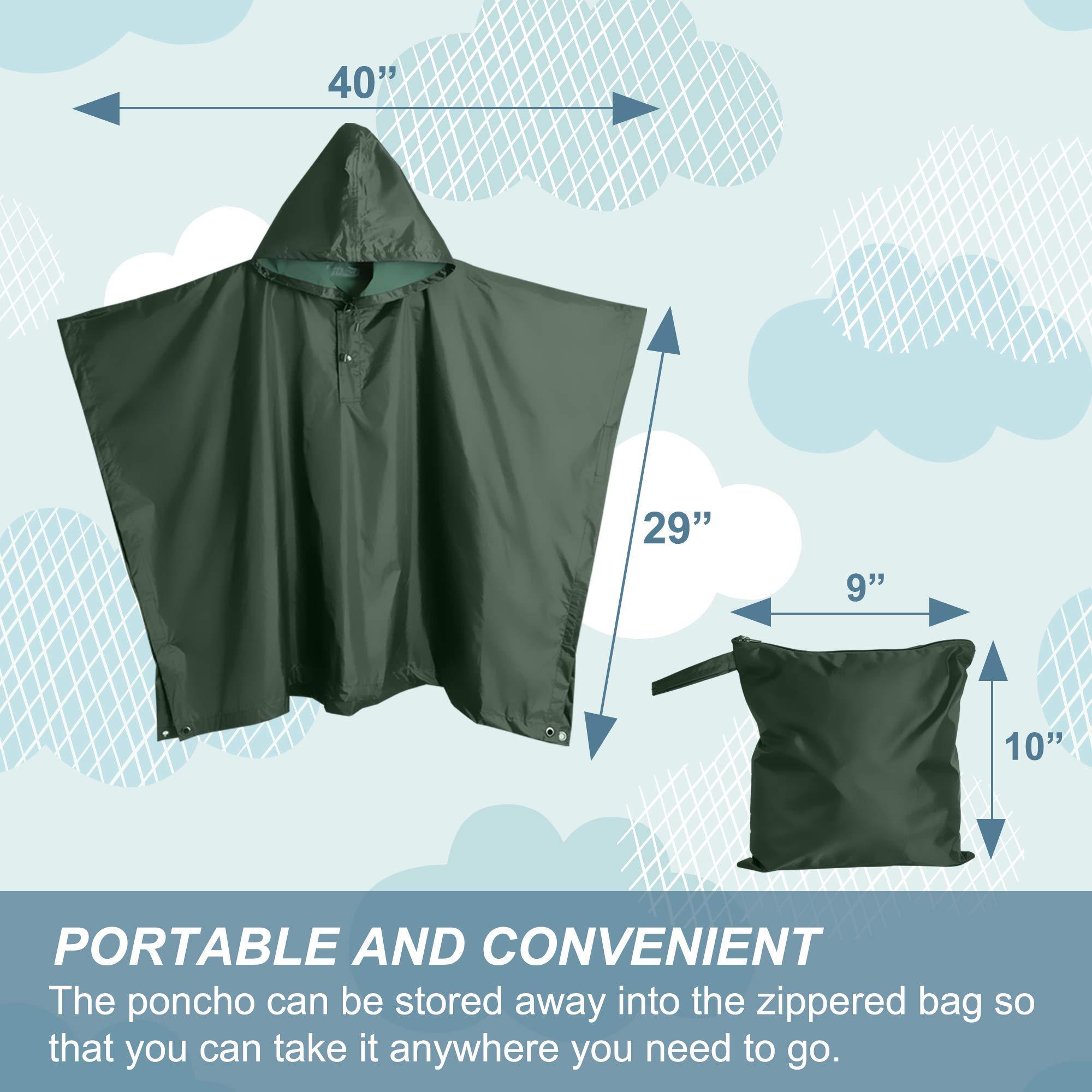 Snapklik.com : Lingito Heavy Duty Rain Poncho For Backpacking ...