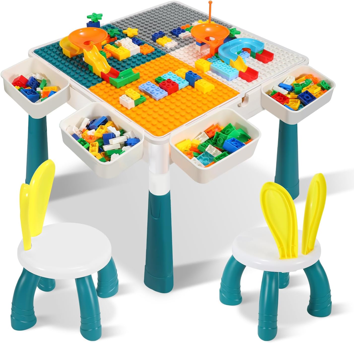 JNGLGO Ensemble de Table pour Enfant avec 2 Chaises, Table d'activités ...