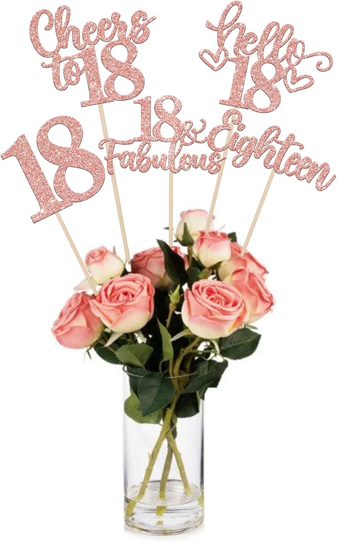 Amazon.com: 15PCS Happy 18th Birthday Centerpiece Sticks Eighteen Hello ...