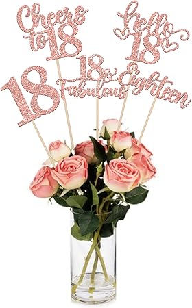 Amazon.com: 15PCS Happy 18th Birthday Centerpiece Sticks Eighteen Hello ...
