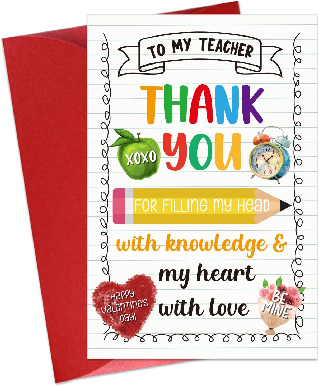 BIZIBAFF Teacher Valentines Day Cards Valentines Appreciation Gifts for ...