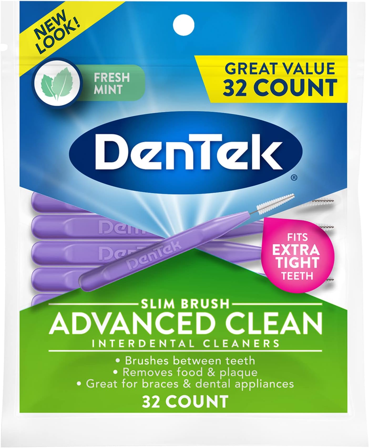 Amazon.com: DenTek Slim Brush Advanced Clean Interdental Cleaners ...