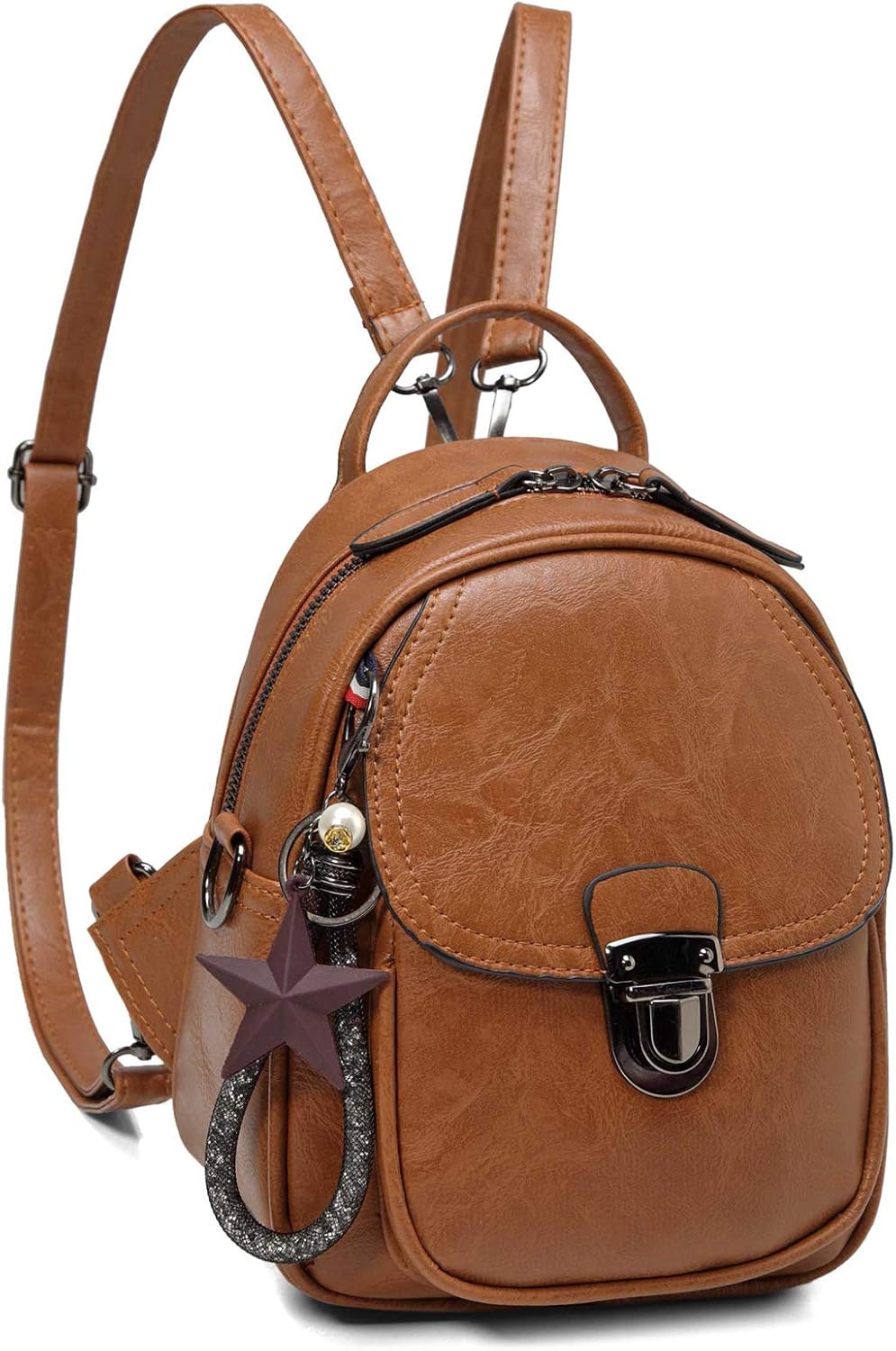 Amazon.com: Kasqo Backpack Purse Small, 8.7" Fashion Pu Leather Mini ...