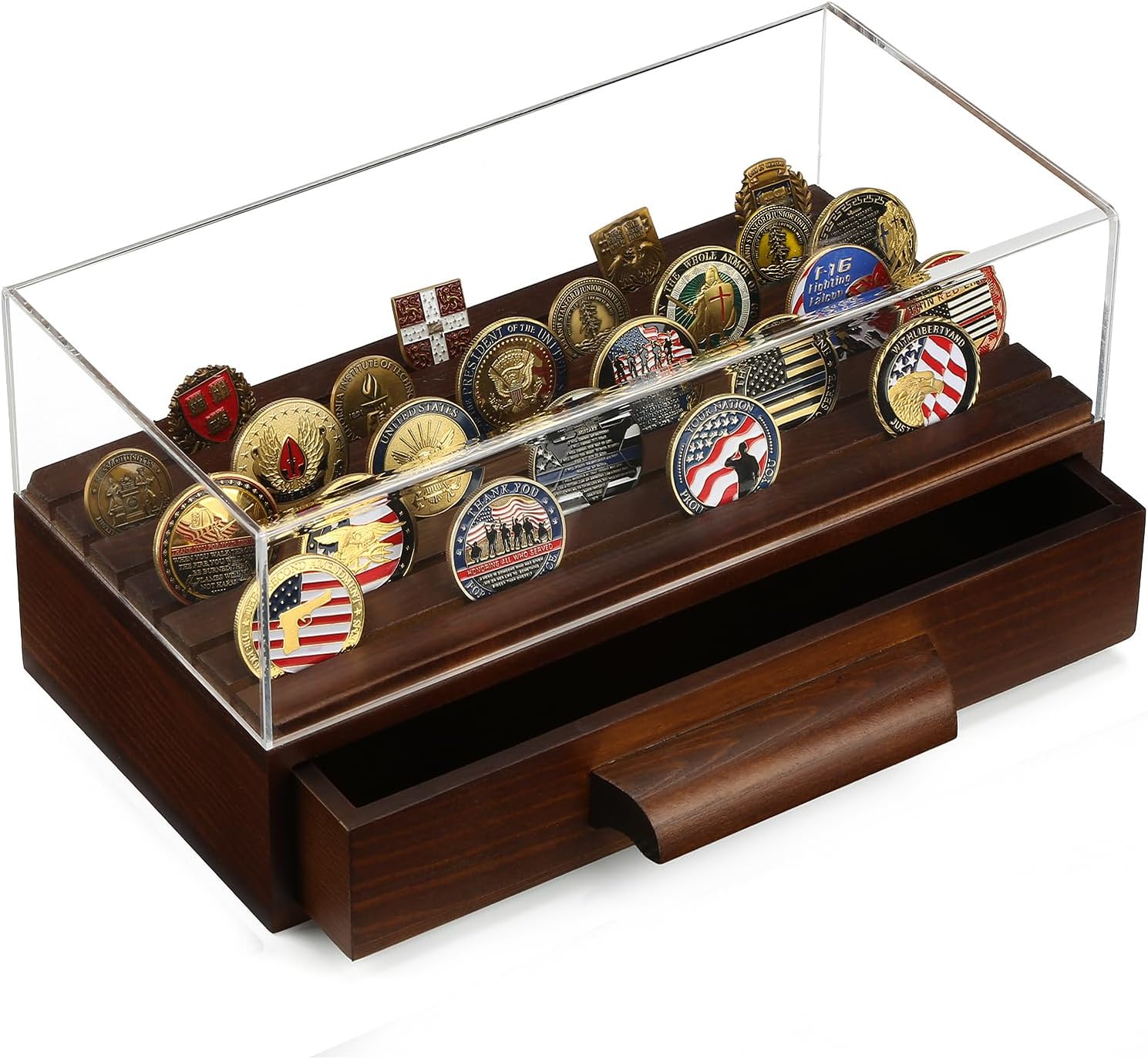Amazon.com: ArtBoutiq Coin Display Case – Wooden Challenge Coin Display ...