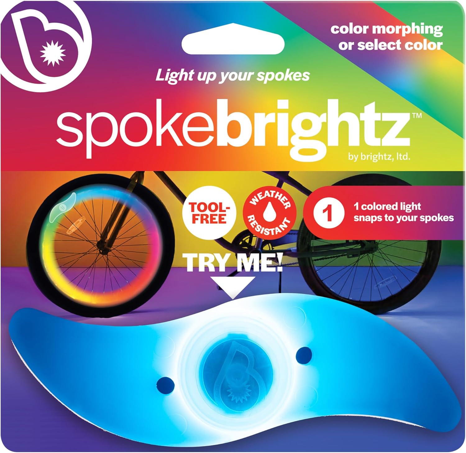 Amazon.com: Brightz SpokeBrightz LED Bike Wheel Light Color Changing ...