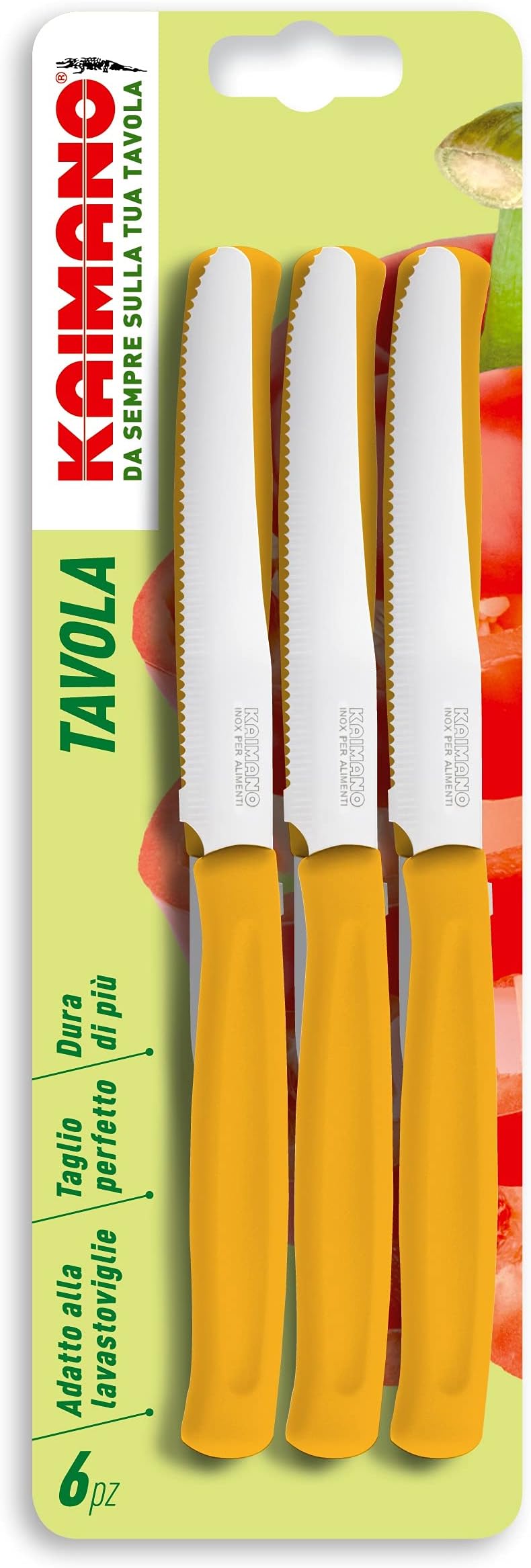 Kaimano KDN041506A Dinamik Coltelli Tavola, Tabla, Arancia, 6 unità ...