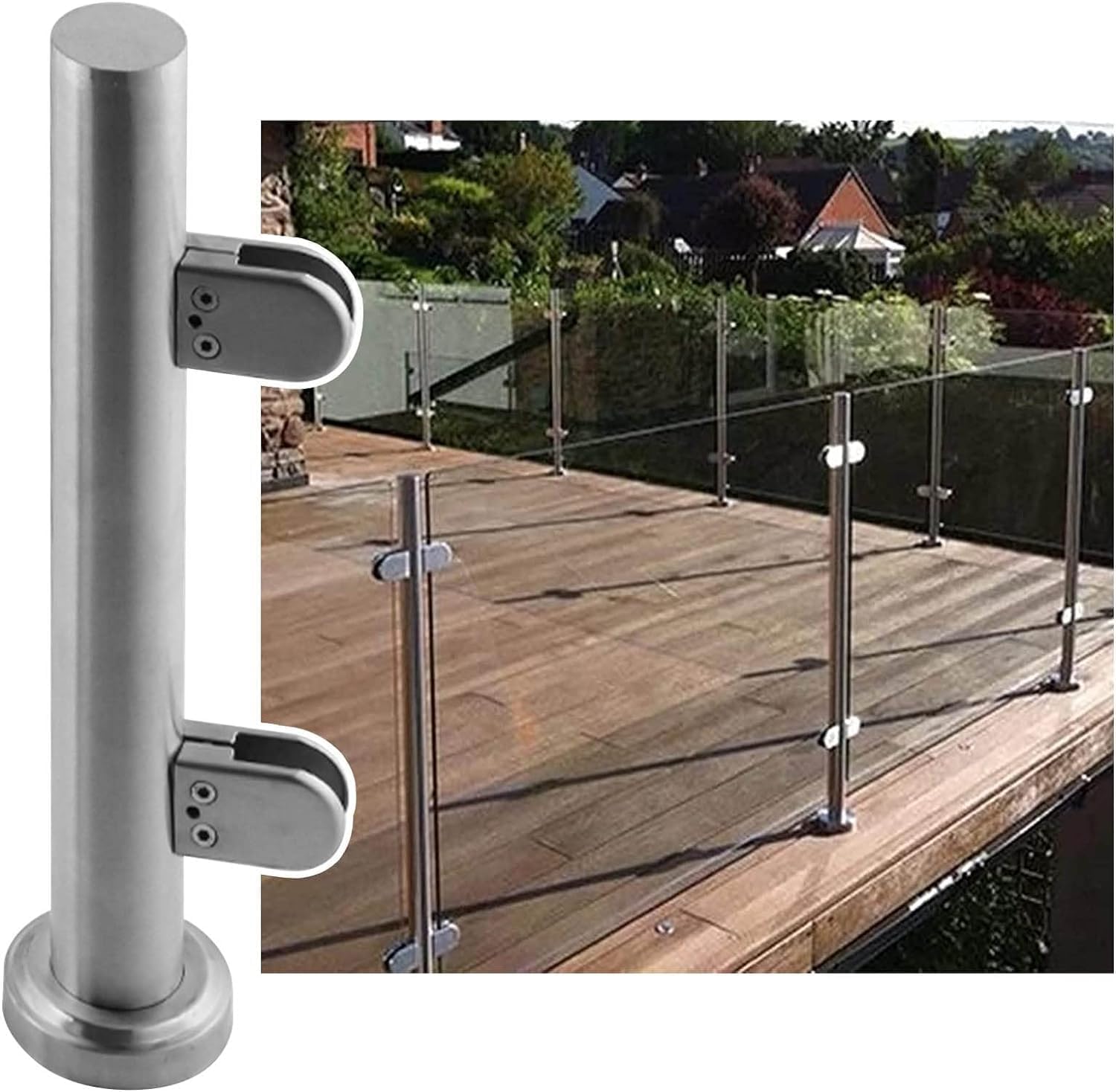 Amazon.com: MAibuL LNNW Glass Balustrade Post Glass Balustrade Posts ...