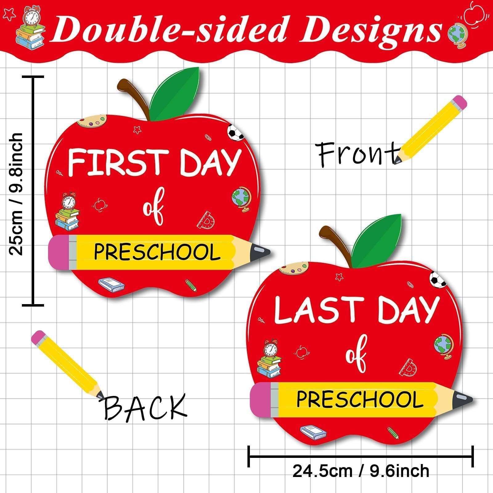 Snapklik.com : 16PCS First & Last Day Of School Signs 16 Grades Back To ...
