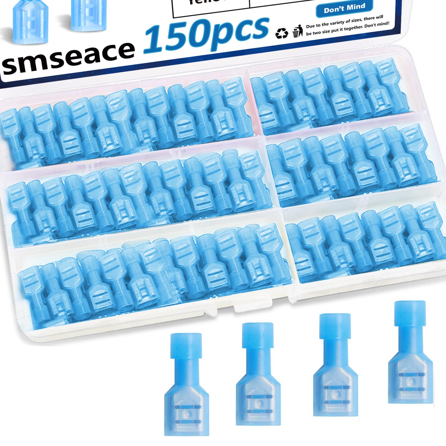 Snapklik.com : Smseace 150Pcs Female Spade Connectors 16-14 AWG Wire ...