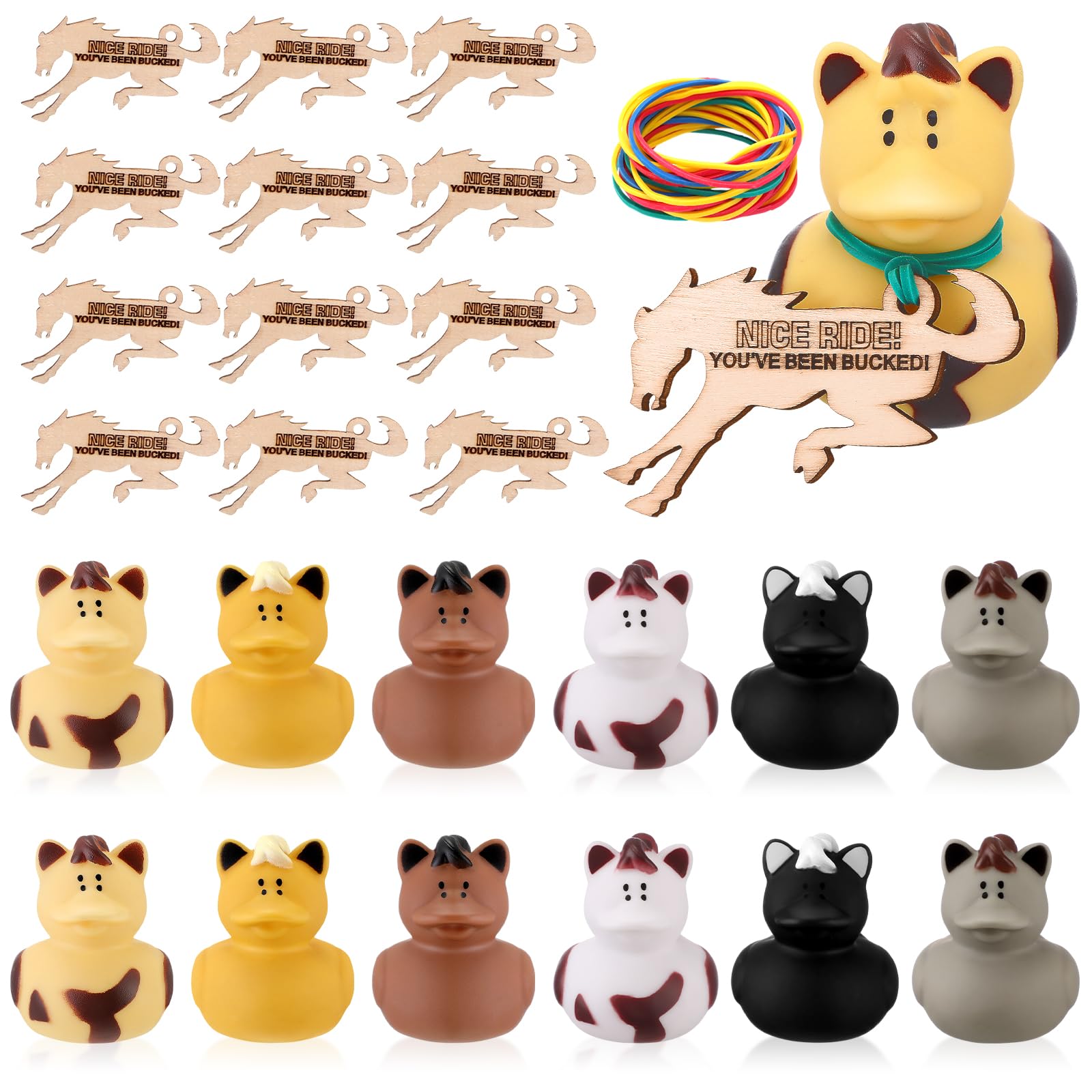 Amazon.com: Hungdao 12 Set Horse Rubber Duck 2.36 Inch Bucking Horse ...