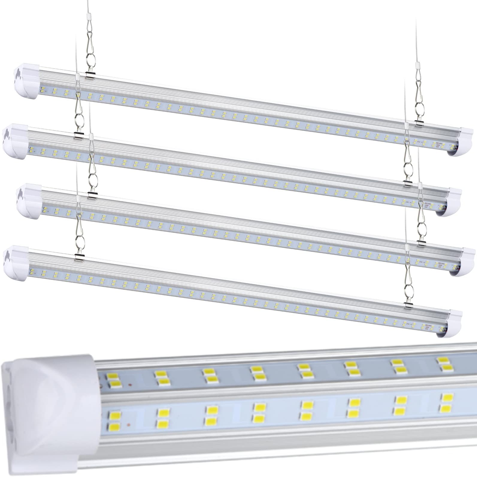 LED Shop Light, 4FT 50W 6500LM 5000K, Daylight White, V Shape 4 Row ...