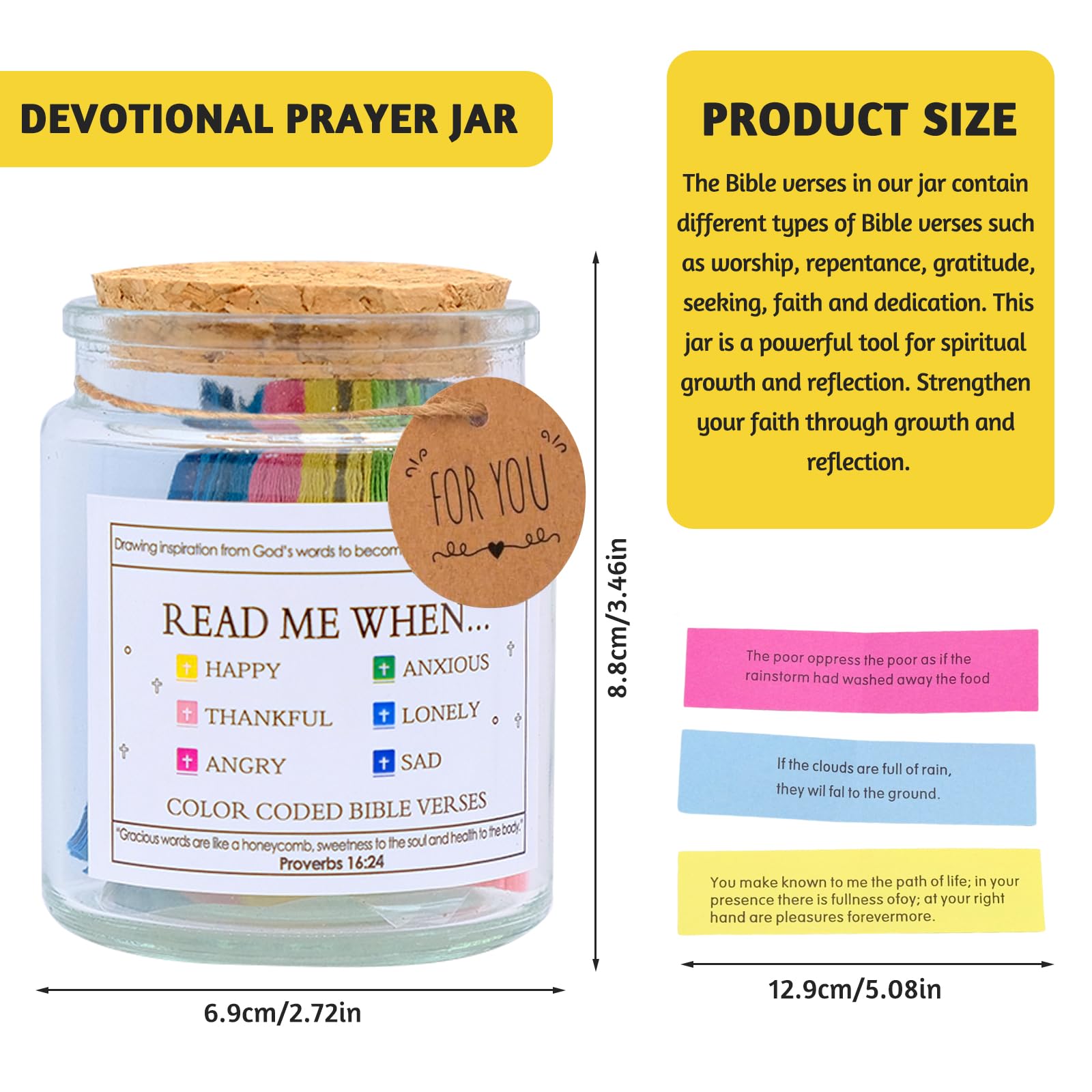 Cisolen Bible Verses in a Jar Glass Read Me When Prayer Bible Verses ...