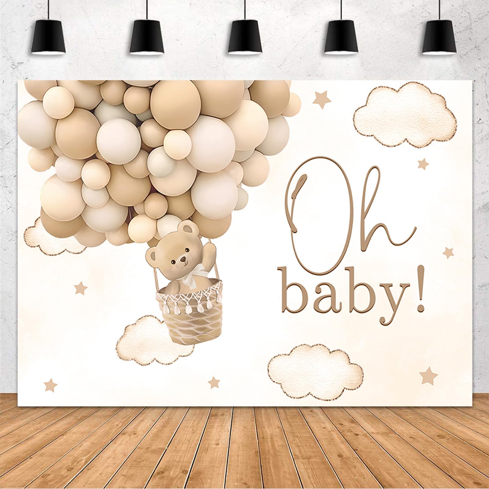 Amazon.com : Mocsicka We Can Bearly Wait Backdrop 7x5ft Brown Boho ...